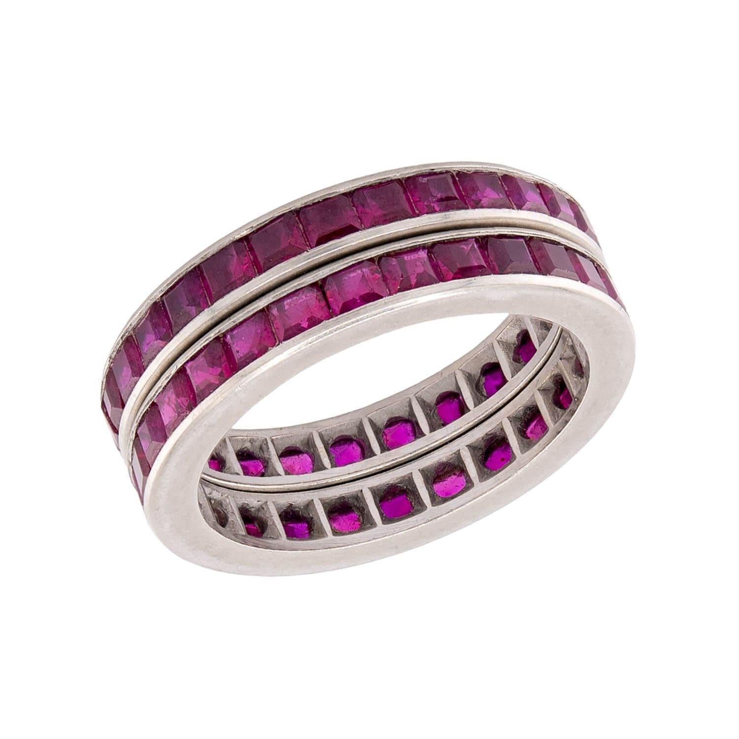 Art Deco 14k Ruby Eternity Bands